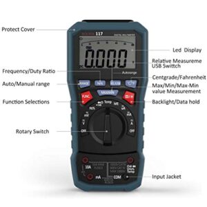 Meosao Multimeter Digital multimeter USB Interface and PC Software, CD Data Output AC/DC Voltage Tester