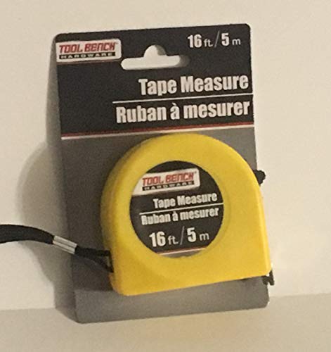 Self Lock Tape Measure - EASY TO READ 16 Foot BOTH SIDE DUAL RULER, Retractable, STURDY, Heavy Duty, Metric, Inches and Imperial Measurement, SHOCK ABSORBENT Solid Rubber Case (1 Package)