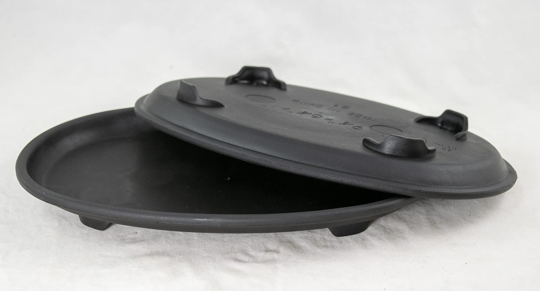 2 Oval Plastic Humidity/Drip Tray for Bonsai Tree and House Indoor Plants 9.5"x 6.5"x 1" - Black