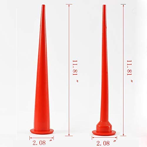 Caulking Nozzle for Sausage Caulking Gun, Reusable Caulk Nozzle Applicator, Durable Epoxy Piston Caulk Cap, Replacement Extension Tool Supplies Applied in The Construction (Red-2Pack)