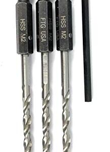 FTG USA Replacement Tapered Countersink Drill Bit Set 3 Pc (#4) 7/64" Countersink Bit Same Size Bit Replacement Only, Countersink Replacement Drill Bit FTG Maximum Torque Wood Bits Secured with Pin