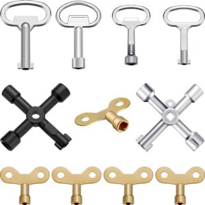 mudder 11 pcs multi functional utility key kit plumbers key 4 ways utility key triangle cabinet spanner key socket keys for radiators gas electric meter boxes faucet and lock