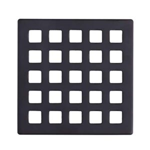 uni-green square drain grate replacement | drain cover | shower strainer grid mission style (matte black)