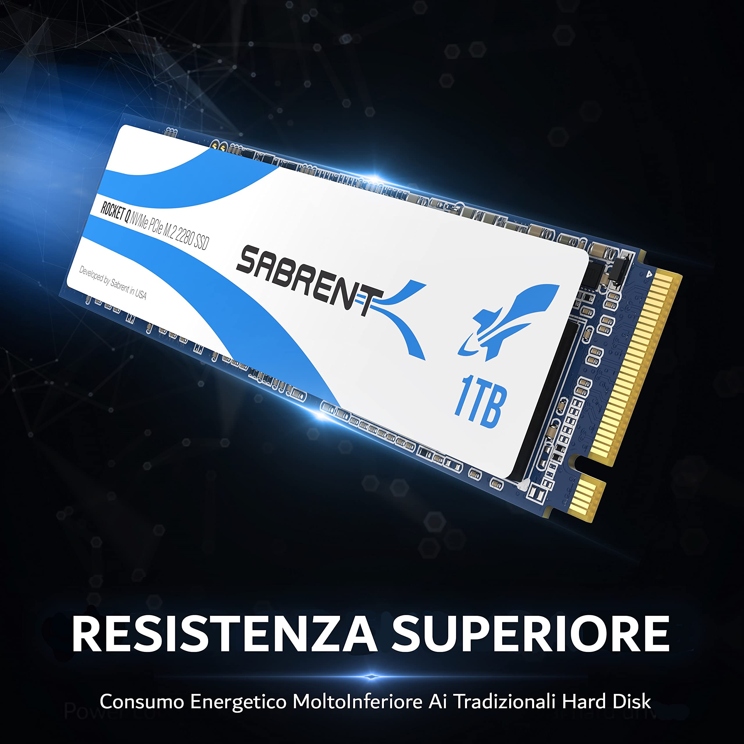 SABRENT Rocket Q 1TB NVMe PCIe M.2 2280 Internal SSD High Performance Solid State Drive R/W 3200/2000MB/s (SB-RKTQ-1TB)