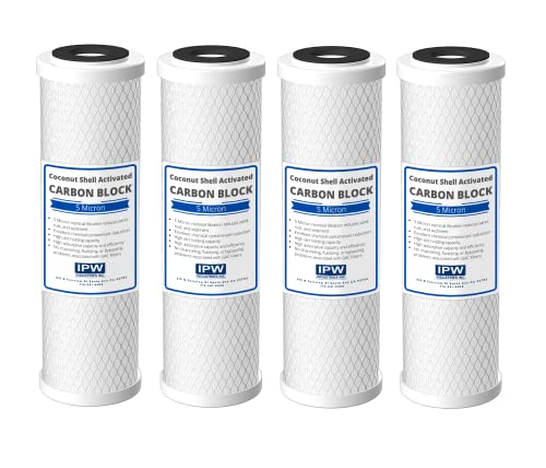 Set of 4 Compatible for Water Filter GE GXWH04F, GXWH20F, GXWH20S & GXRM10 Multi-Pack, Carbon Block Replacement Cartridge by IPW Industries Inc.