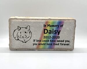 guinea pig rainbow memorial stone - real stone personalized by florida-funshine