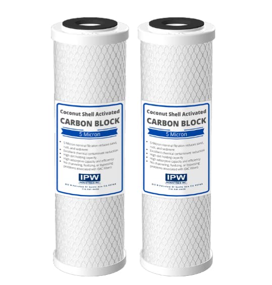 2-Pack compatible for WaterPur CCI-10-CLW Activated Carbon Block Filter - Universal 10 inch Filter for WaterPur Clear Water Filter Housing by IPW Industries Inc.