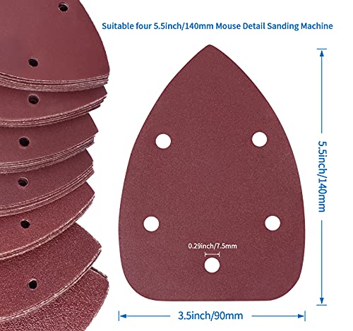 MIDO PROFESSIONAL ABRASIVE 84 PCS Mouse Detail Sander Sandpaper Sanding Paper Assorted 40/60/80/120/180/240/320 Grits