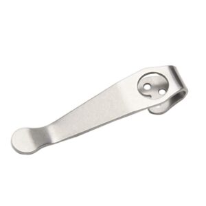 for spyderco c81 c10 c11 pocket back clip, 3-hole titanium alloy deep carry pocket clip, 55x12mm