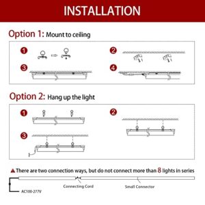 Kihung (Pack of 8) LED 2FT T8 , 192W(8×24W) Full Spectrum Light Strips with Reflectors, High PPFD Value Grow Lights for Indoor Plants