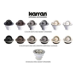 Karran Farmhouse/Apron-Front Quartz Composite 34 in. Double Offset Bowl Kitchen Sink in Brown