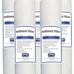 Pack of 5 Compatible Replacment filter set for GE GXWH04F GXWH20F GXWH20S GXRM10 GX1S01R Compatible Filters, 5 Micron Water Filter Cartridges by IPW Industries Inc.