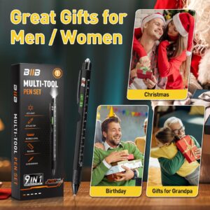 BIIB Gifts for Men, Stocking Stuffers for Adults 9 in 1 Multitool Pen Gifts for Dad, Christmas Gifts for Men Who Have Everything, Dad Gifts for Him, Mens Gifts for Grandpa, Husband, Gadgets for Men