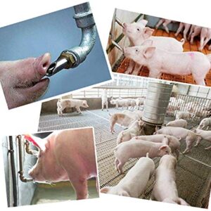 Golden Pearl 5pc 1/2 NPT Stainless Steel Automatic Pig Nipple Water Drinker Feeder Waterer for Piglets