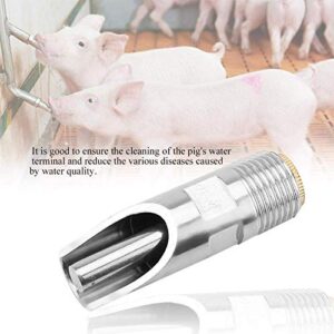 Golden Pearl 5pc 1/2 NPT Stainless Steel Automatic Pig Nipple Water Drinker Feeder Waterer for Piglets