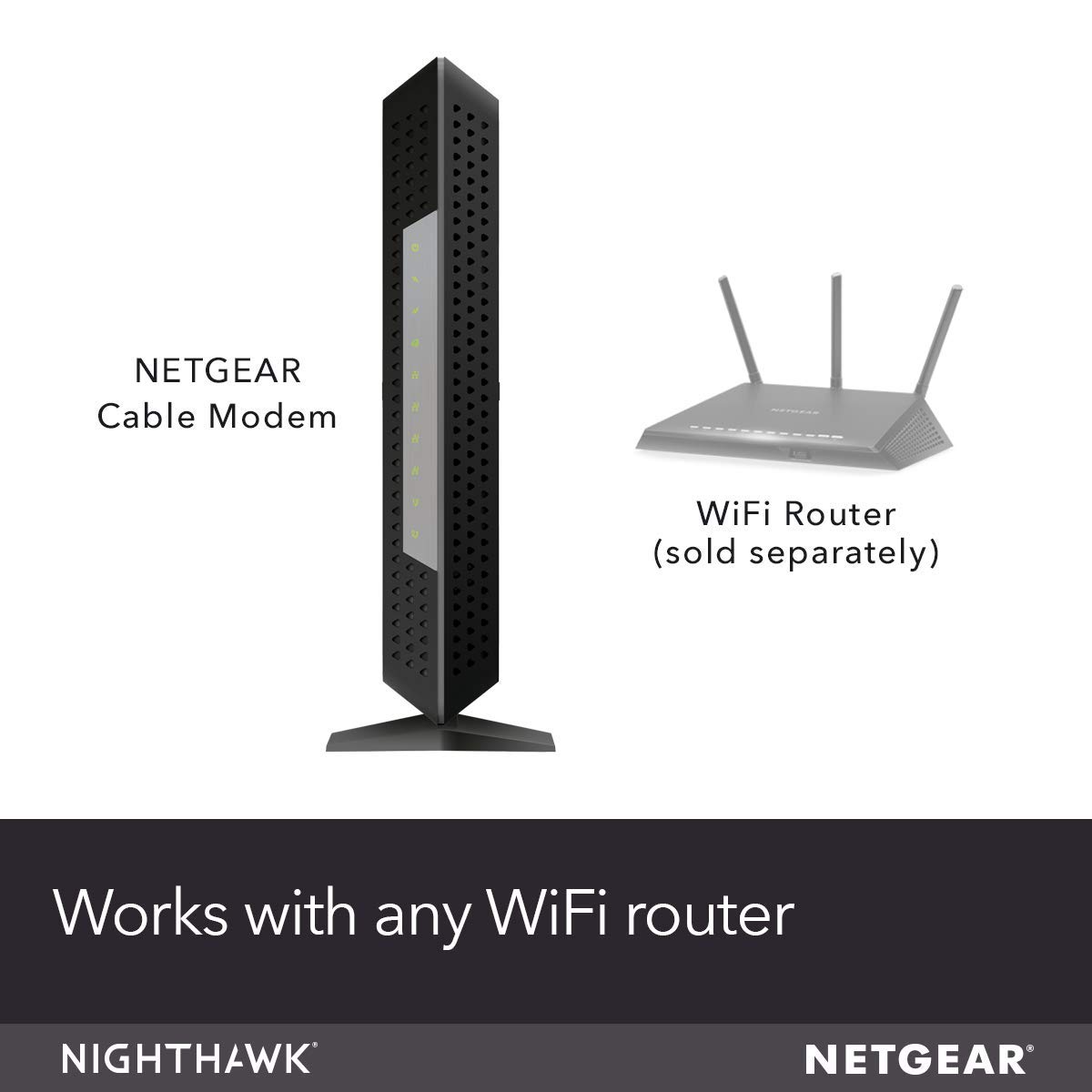 NETGEAR - Nighthawk 32 x 8 DOCSIS 3.1 Voice Cable Modem, Voice support - Black (Renewed)