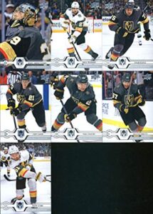 2019-20 upper deck series 1 hockey vegas golden knights team set of 7 cards: mark stone(#192), max pacioretty(#193), paul stastny(#194), cody eakin(#195), ryan reaves(#196), shea theodore(#197), marc-andre fleury(#198)