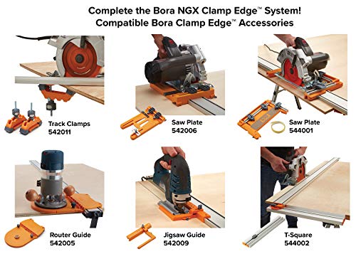 BORA 50" NGX Clamp Edge Extension, Straight Cut Guide for Circular Saws | Add 50-Inches to Your NGX Clamp Edge, 544060