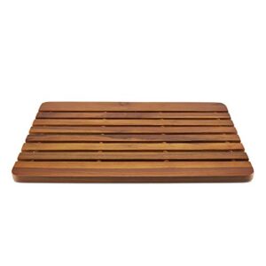 teakcraft teak shower mat, 24 inch, non slip, the troy