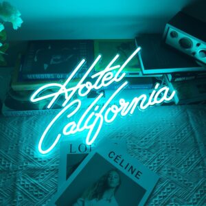 aoos custom hotel california neon signs for wall decor, neon lights for bedroom decor, home decor, aesthetic room decor, wedding decor, party lights, bathroom decor, kitchen décor