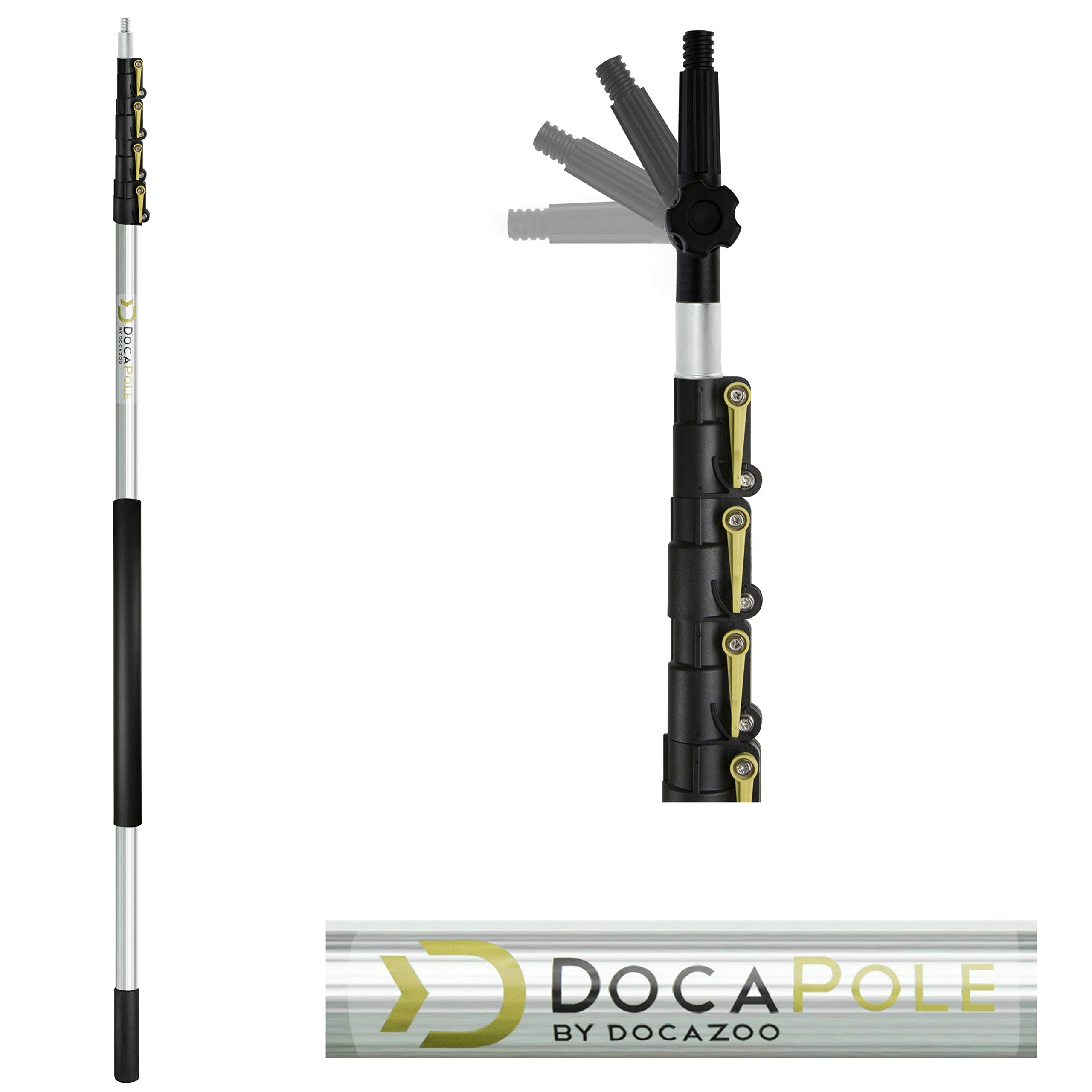 DOCAZOO DocaPole 7-30 Foot (36-ft Reach) Hook with Telescopic Extension Pole for Hanging Lights, Boat Accessories, Pool, Clothing, and Other Retrieval