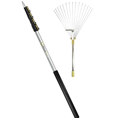 DOCAZOO - DocaPole Roof and Yard Rake Extension Pole - Adjustable, Telescopic, Clean Leaves, Sticks and Debris - 7 to 30 Foot