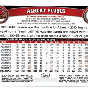 2011 Topps #100a Albert Pujols St. Louis Cardinals MLB Baseball Card NM-MT