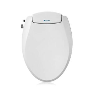 brondell bidet toilet seat non-electric swash ecoseat, fits elongated toilets, white - dual nozzle system, ambient water temperature - bidet with easy installation