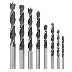 rowiz 8pcs brad point drill bits 3-10mm spiral twist wood drill bits set for soft, hard, veneered and laminated wood mdf acrylic