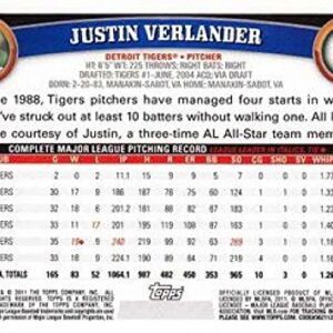 2011 Topps #355a Justin Verlander Detroit Tigers MLB Baseball Card NM-MT