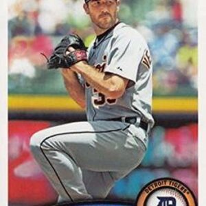 2011 Topps #355a Justin Verlander Detroit Tigers MLB Baseball Card NM-MT