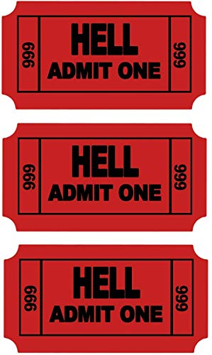 3pcs Cool Ticket to Hell Stickers, Admit One, Hard Hat Sticker, Helmet Stickers, Welder Decal, Oilfield Trash Hard Hat Stickers