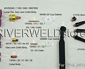 RIVERWELD TIG Back Caps Long Medium Short 41V24 41V35 41V33 Fit SR PDA DB WP 9 20 25 TIG Welding Torch 10pcs