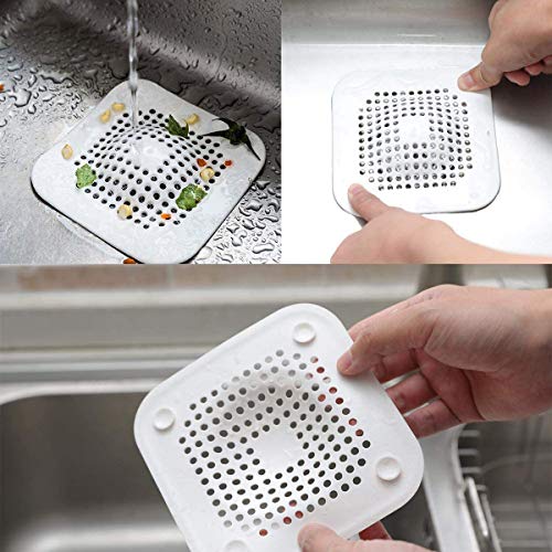 WeTest 2 Pcs Silicone Kitchen Sink Strainer, Filter for Kitchen Bathroom Tub, Kitchen Shower Drain Cover Hair Catcher 2019