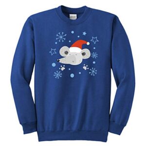 christmas mouse youth crewneck sweatshirt and hoodie royal blue