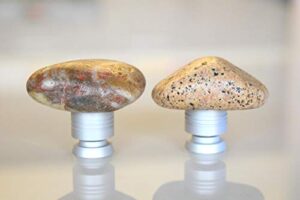 set of 10 handmade natural beach stone cabinet knobs and pulls. sea stone cabinet knob