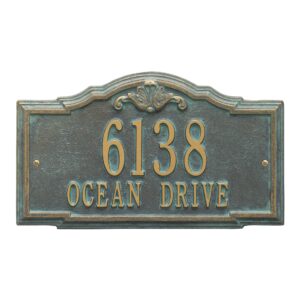 Whitehall™ Personalized Cast Metal Address plaque -THE GATEWOOD Plaque. Made in the USA. BEWARE OF IMPORT IMITATIONS. Display your address and street name.