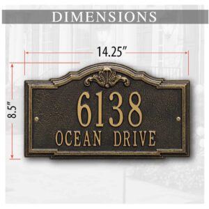 Whitehall™ Personalized Cast Metal Address plaque -THE GATEWOOD Plaque. Made in the USA. BEWARE OF IMPORT IMITATIONS. Display your address and street name.