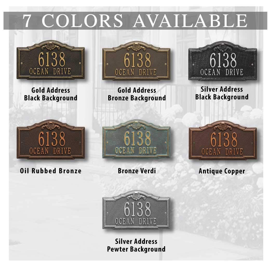 Whitehall™ Personalized Cast Metal Address plaque -THE GATEWOOD Plaque. Made in the USA. BEWARE OF IMPORT IMITATIONS. Display your address and street name.