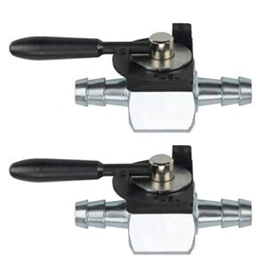 milttor 2 packs 1/4" fuel shut off valve fit 180 degree oregon 07-403 heavy duty inline cut petcock gas diesel petrol scag 48568