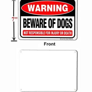 (2 Pack) Beware of Dog Sign, 10 x 7 Rust Free Aluminum Warning Dog Sign, UV Printed Reflective Weather Resistant Dog Bite Sign for Outdoors