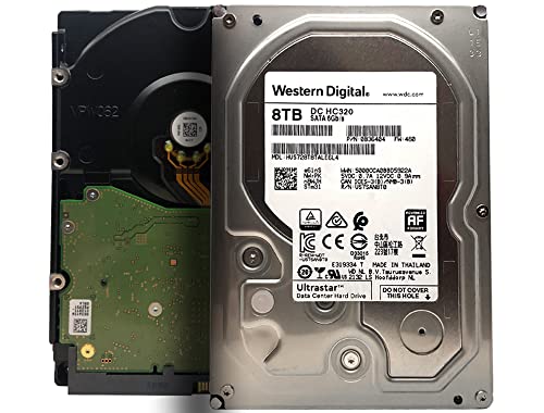 Western Digital 8TB Ultrastar DC HC320 SATA HDD - 7200 RPM Class, SATA 6 Gb/s, 256MB Cache, 3.5" - HUS728T8TALE6L4 (Renewed)