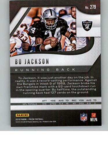 2019 Prizm Football #279 Bo Jackson Los Angeles Raiders Official Panini NFL Trading Card