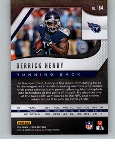 2019 Prizm Football #164 Derrick Henry Tennessee Titans Official Panini NFL Trading Card