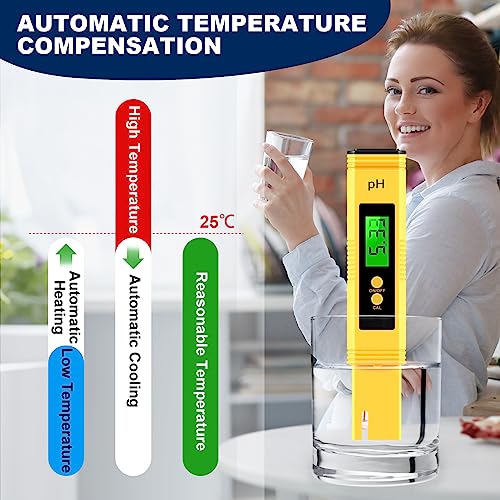 PH Meter, Digital PH Meter for Water, 0.01 High Accuracy PH Tester with 0-14 PH Measurement Range for Hydroponics, Household Drinking, Pool and Aquarium