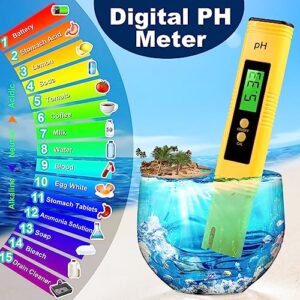 PH Meter, Digital PH Meter for Water, 0.01 High Accuracy PH Tester with 0-14 PH Measurement Range for Hydroponics, Household Drinking, Pool and Aquarium