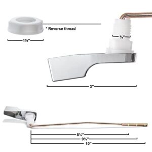 Qualihome Mansfield Toilet Handle Replacement, Front Mount Toilet Tank Lever Flush Handle (Chrome)