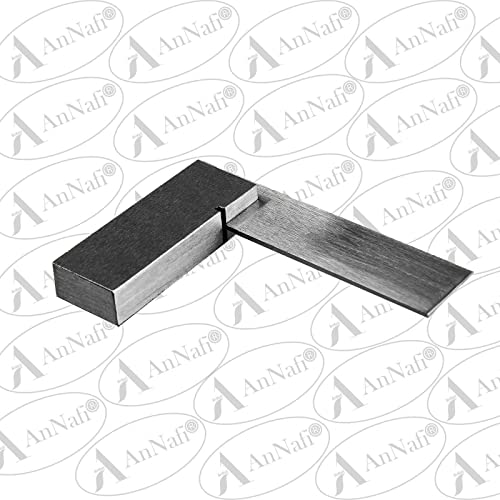 AnNafi® Machinist Square | Precision Square Solid Industrial Set | 90 Right Angle Precision Ground Hardened Steel | Carpentry Square | Measuring & Layout Tools (8 Inches)