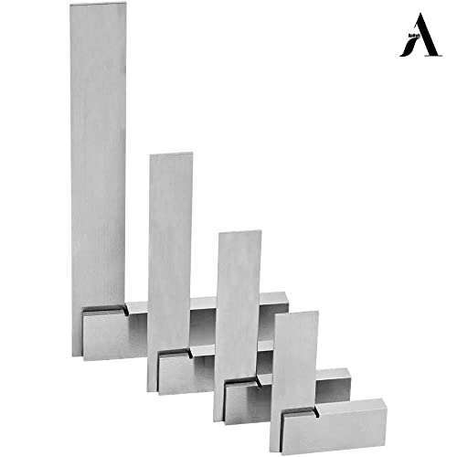 AnNafi® Machinist Square | Precision Square Solid Industrial Set | 90 Right Angle Precision Ground Hardened Steel | Carpentry Square | Measuring & Layout Tools (8 Inches)