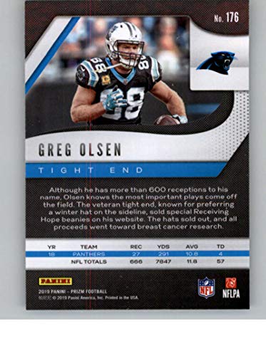 2019 Panini Prizm #176 Greg Olsen Carolina Panthers NFL Football Trading Card